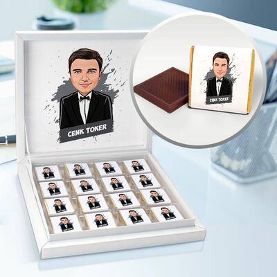 Yakışıklı Adam Karikatürlü Çikolata Kutusu - Bikolihediye.com