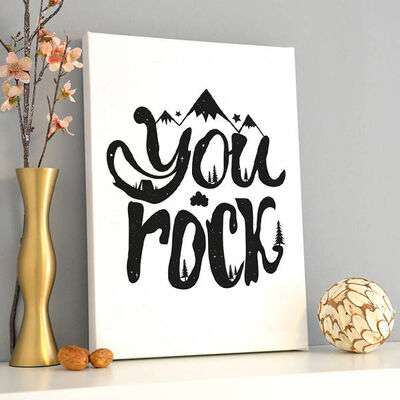 You Rock Motto Kanvas Tablo - Bikolihediye.com